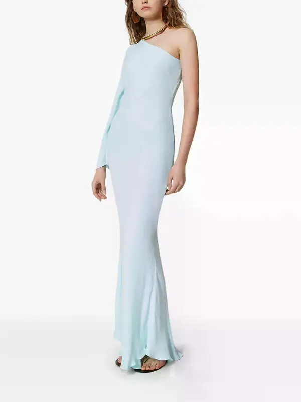 TWINSET Lido One-shoulder Bell Sleeve Maxi Dress