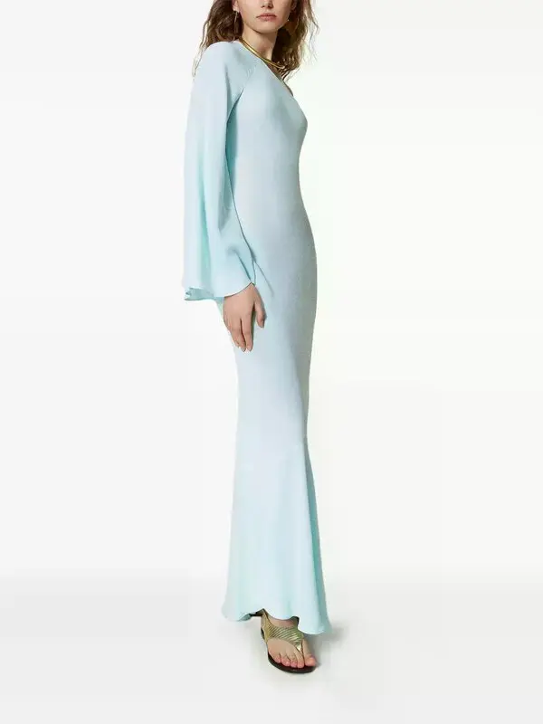 TWINSET Lido One-shoulder Bell Sleeve Maxi Dress