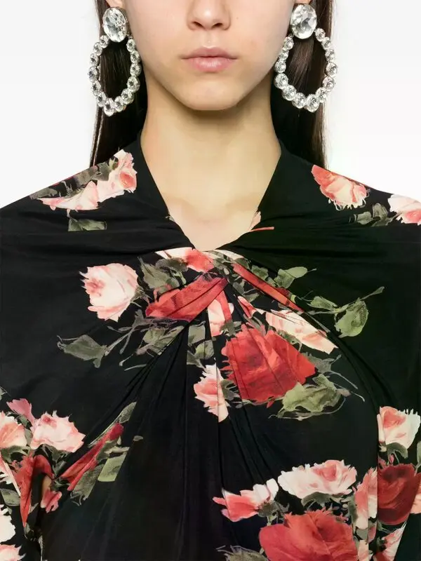 Magda Butrym Floral-print Draped Mini Dress