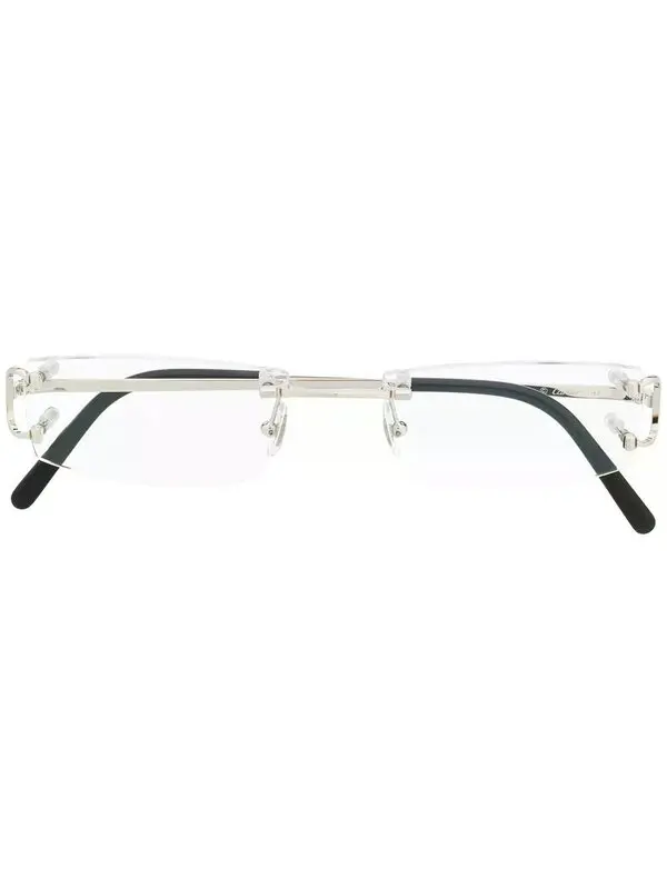 Cartier Rectangular Rimless Eyeglasses - Silver