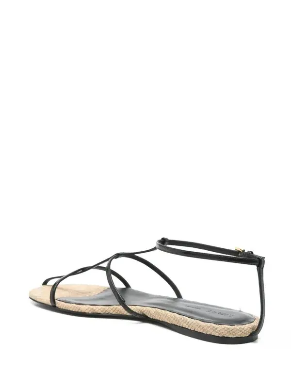 Khaite Cage Flat Sandals - Black