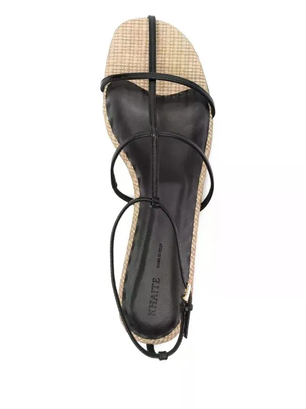 Khaite Cage Flat Sandals - Black