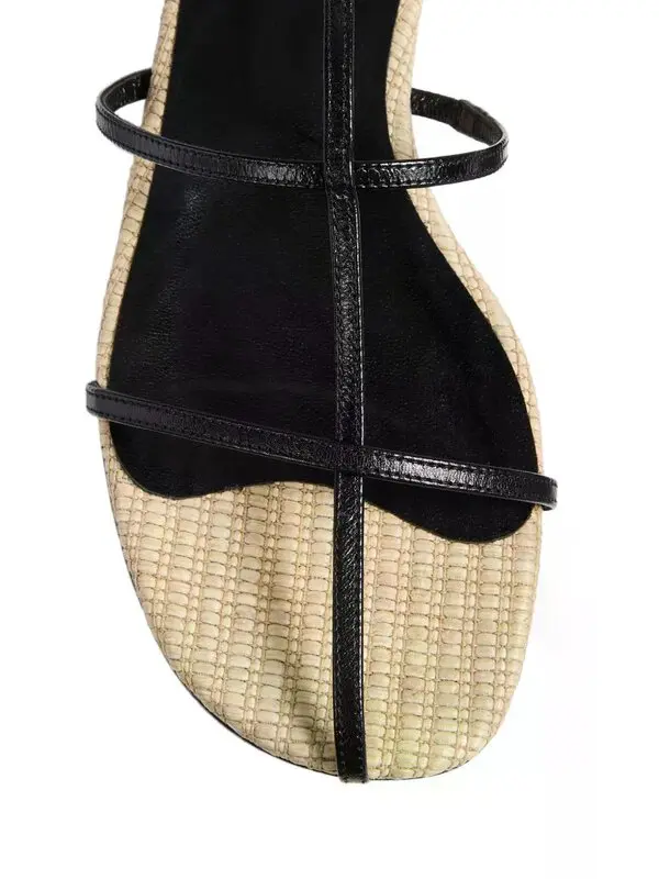 Khaite Cage Flat Sandals - Black