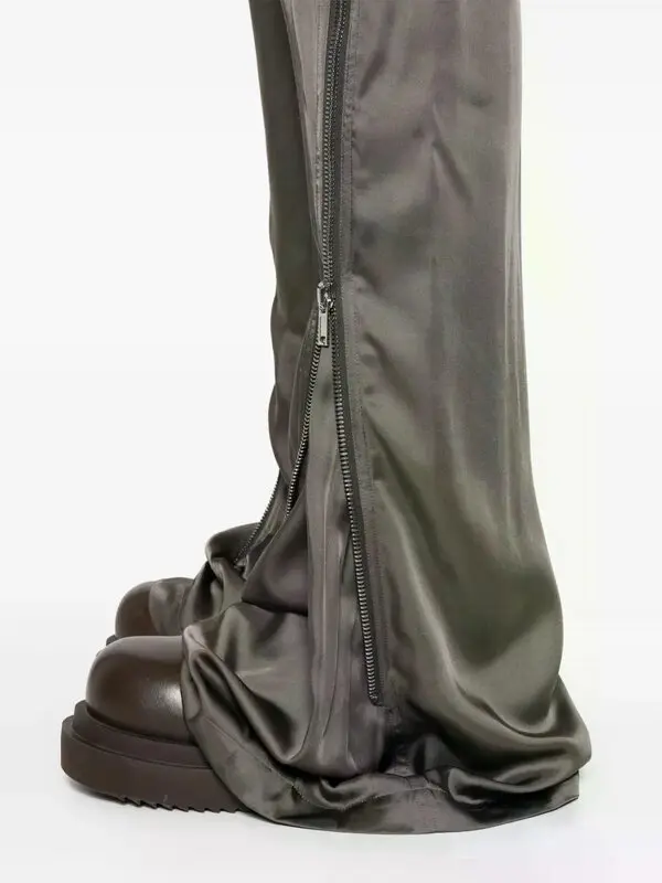 Rick Owens Straight-leg Trousers With Side Zip Detail - Green