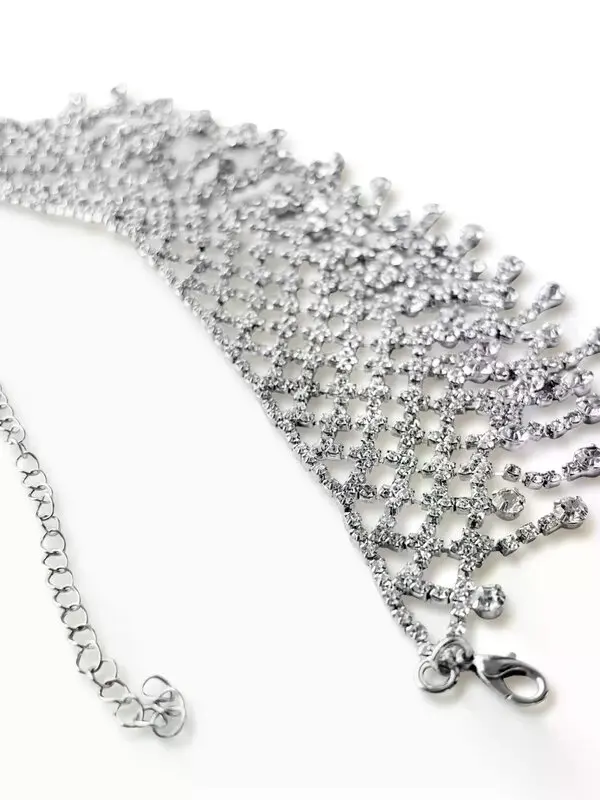 HZMER JEWELLERY Crystal-embellished Necklace - Silver