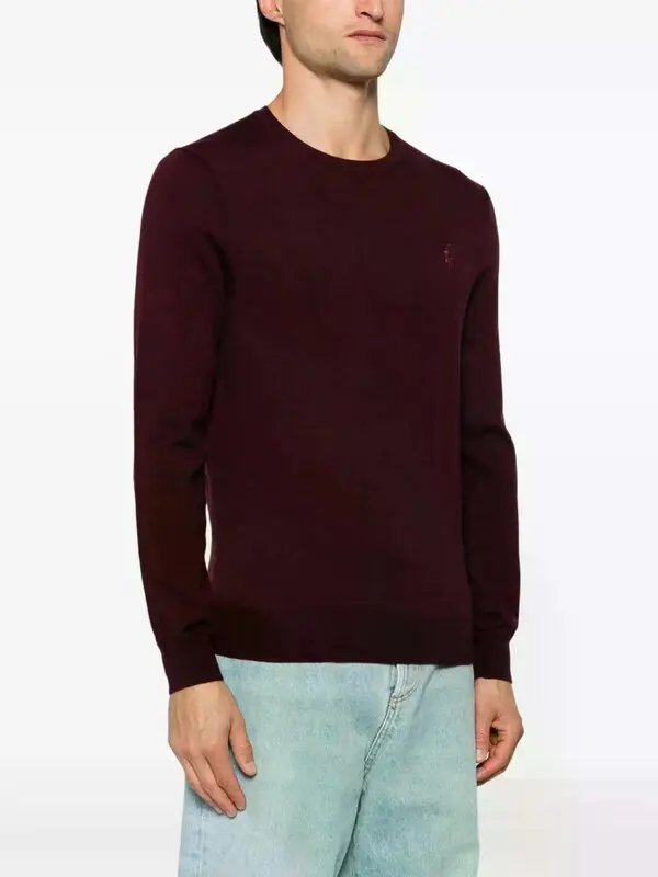 Polo Ralph Lauren Wool Knit Crew Neck Sweater With Embroidered Pony - Red