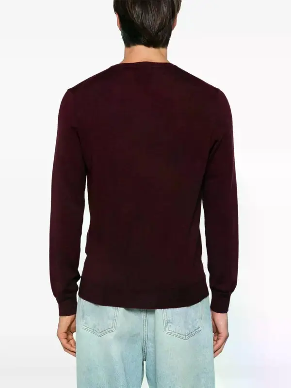 Polo Ralph Lauren Wool Knit Crew Neck Sweater With Embroidered Pony - Red