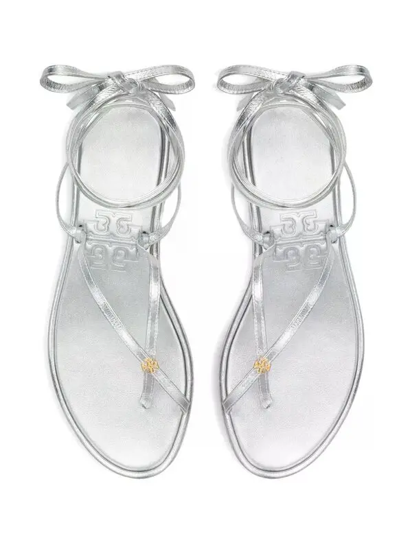 Tory Burch Metallic Strappy Flat Sandals