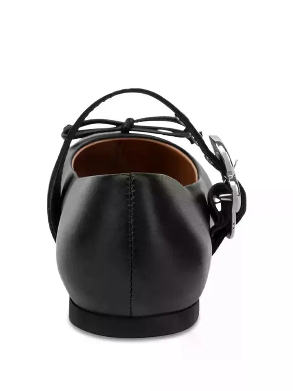 Moschino Leather Ballerina Shoes With Buckle Fastening