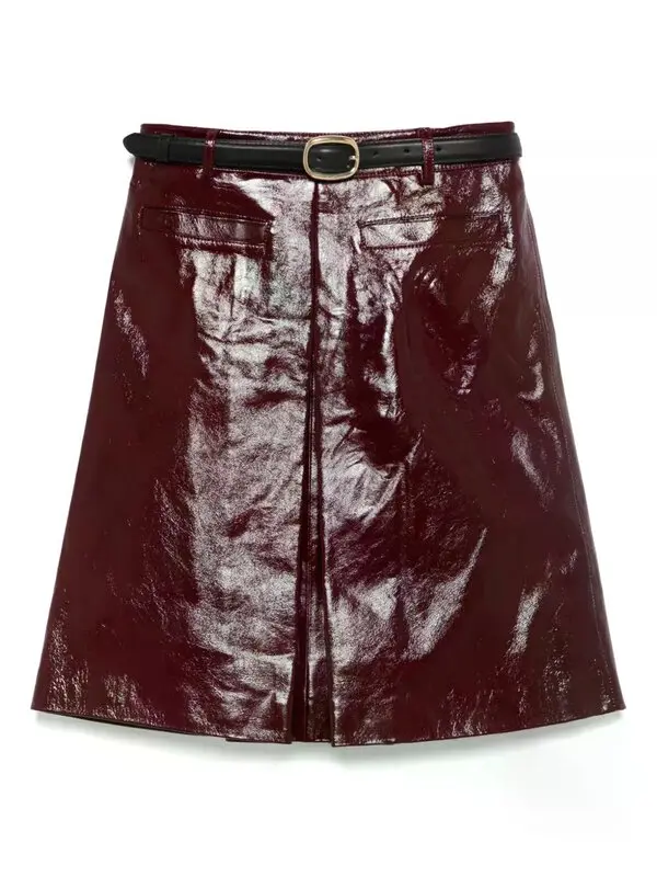 SELF-PORTRAIT High-waisted Leather Skirt