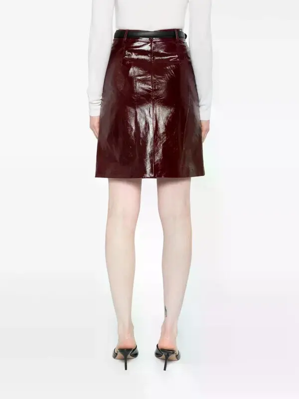 SELF-PORTRAIT High-waisted Leather Skirt