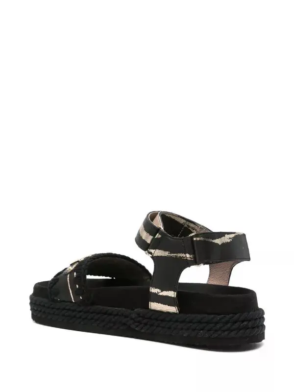 Mou Logo Plaque Suede Sandals