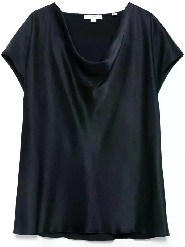 Vince Cowl Neck Silk Blouse - Blue