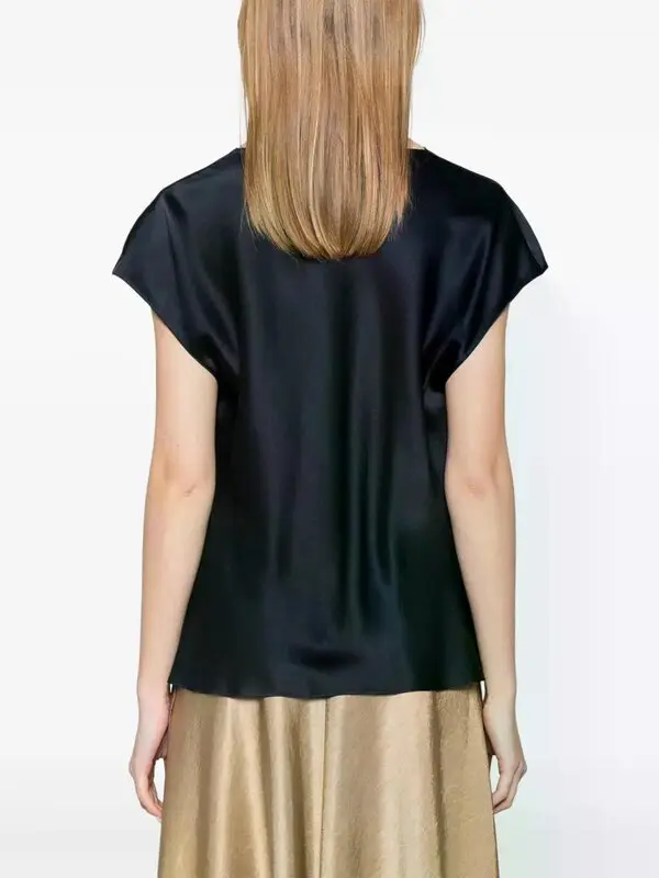 Vince Cowl Neck Silk Blouse - Blue