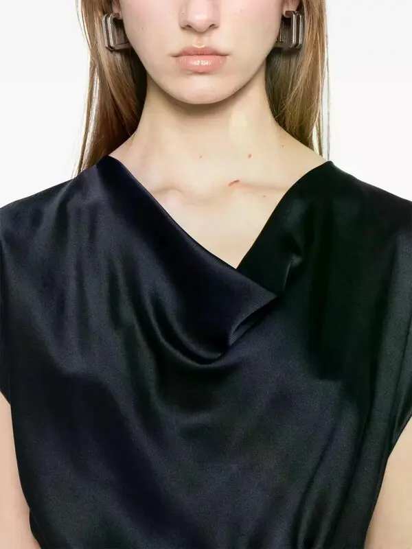 Vince Cowl Neck Silk Blouse - Blue