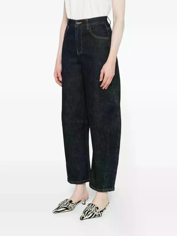 SELF-PORTRAIT High-waisted Wide-leg Denim Trousers