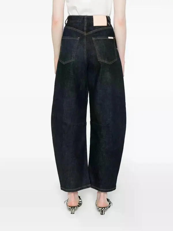 SELF-PORTRAIT High-waisted Wide-leg Denim Trousers