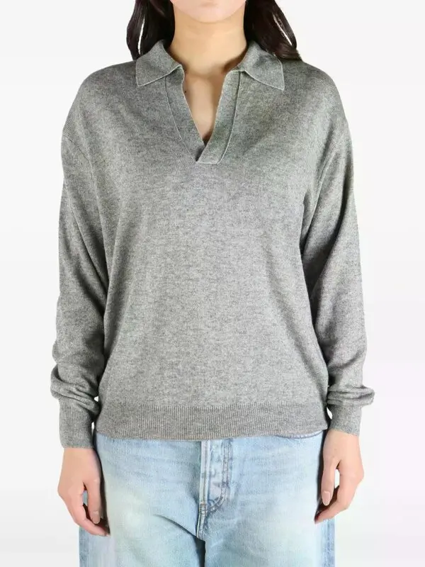 Auralee Fine-knit Polo-collar Sweater
