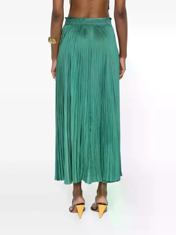 Ulla Johnson Pleated Satin Midi Skirt