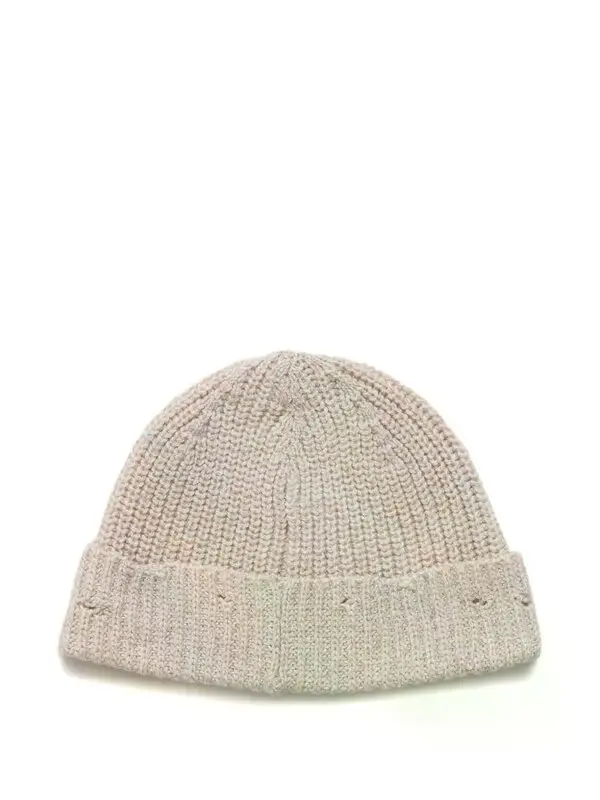 Marni Logo-embroidered Fisherman's Rib Beanie Hat - Neutrals