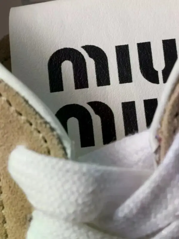 Miu Miu Suede Lace-up Sneakers - Neutrals