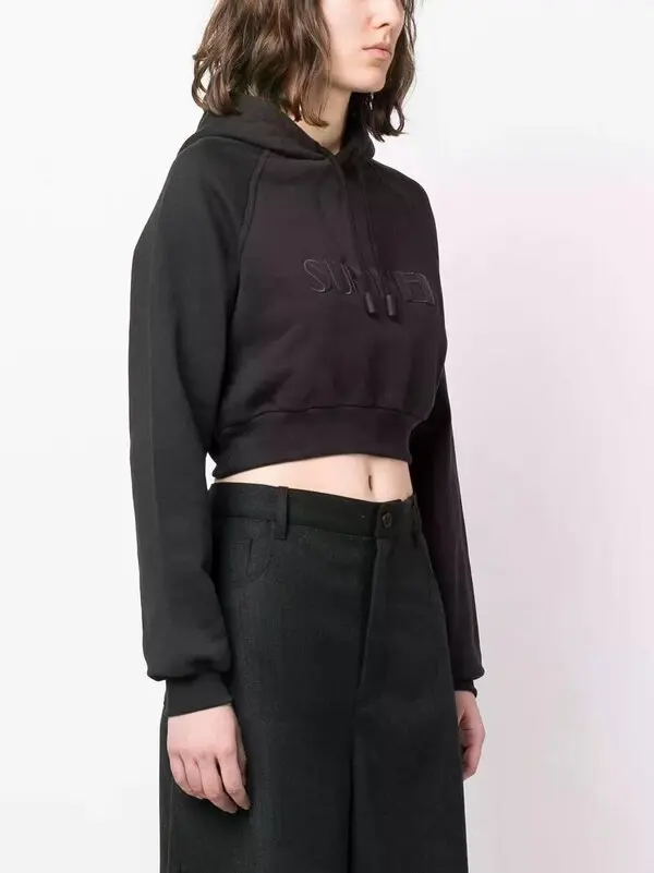 Sunnei Cropped Logo Hoodie