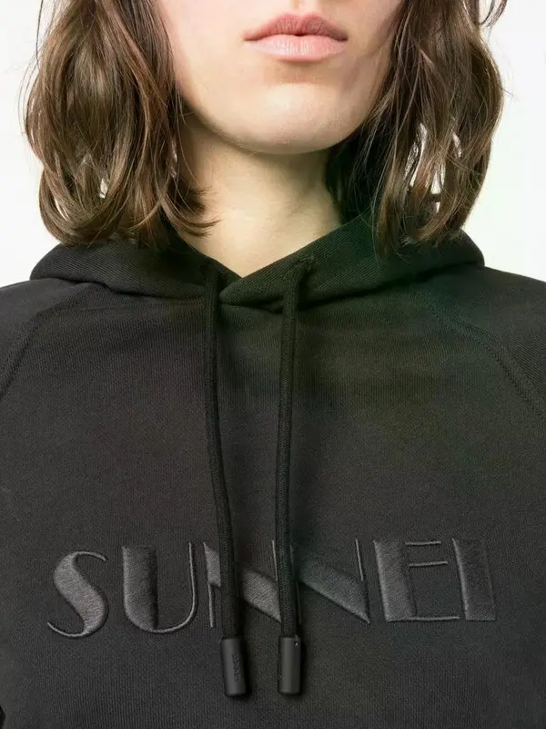 Sunnei Cropped Logo Hoodie