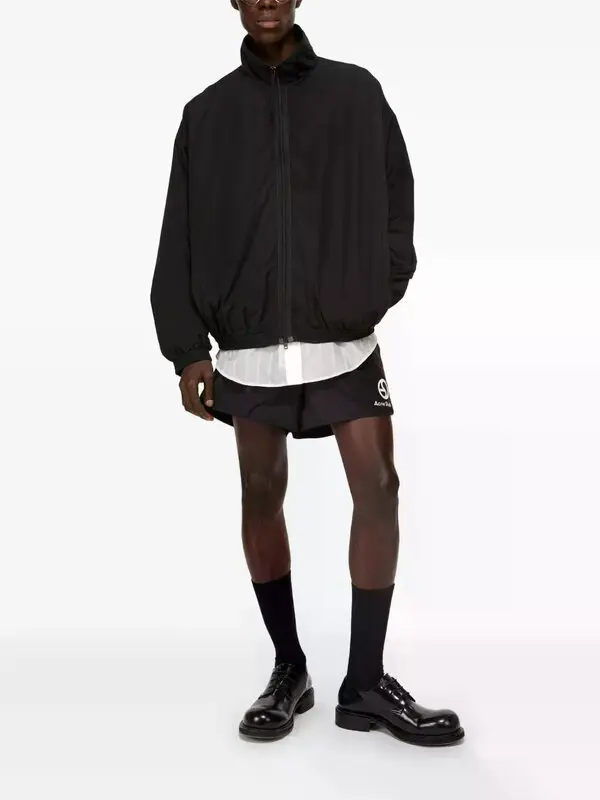 Acne Studios Logo Embroidered High Neck Zip Jacket