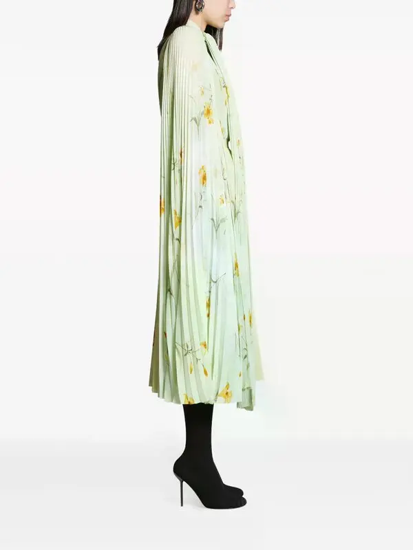 Balenciaga Floral-print Pleated Blouse