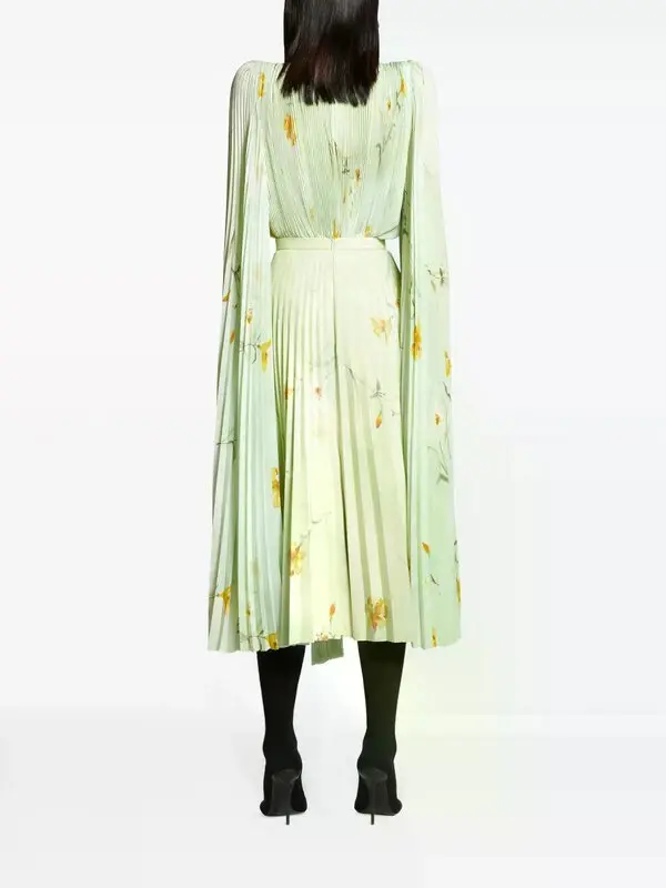 Balenciaga Floral-print Pleated Blouse