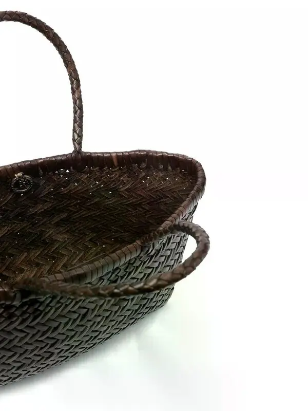 Dragon Diffusion Woven Leather Tote Bag - Brown