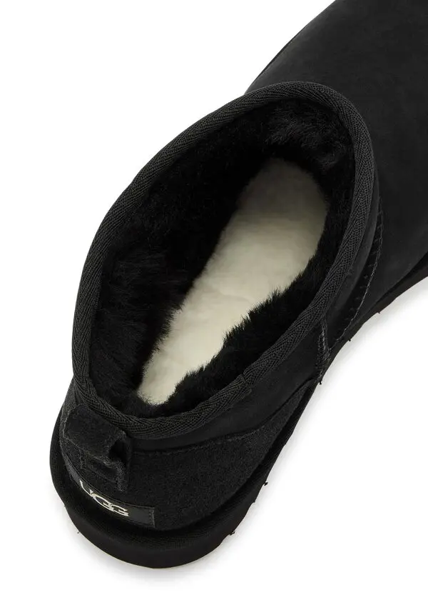 UGG Ultra Mini Suede Ankle Boots - Black