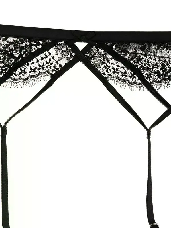 FLEUR DU MAL Frankie Lace Strappy Garter - Black