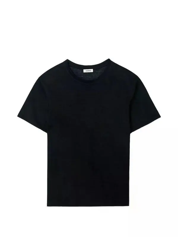 Sandro Certified Linen Mock Neck T-shirt