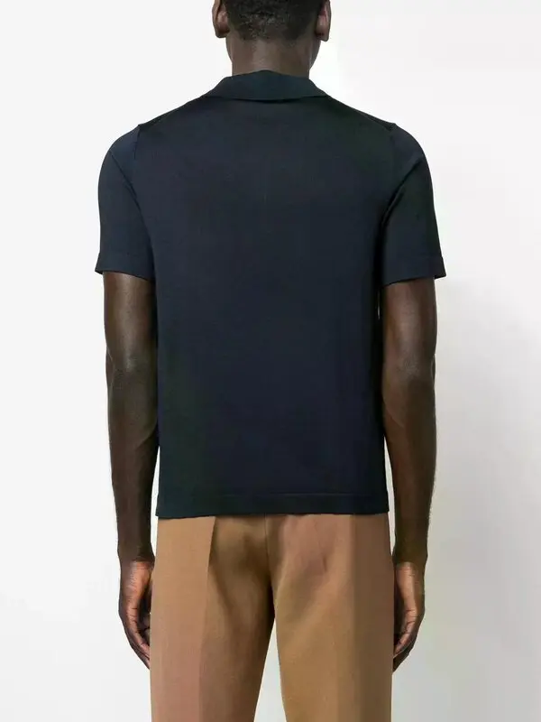 Sandro Knitted Polo Shirt With Zip Collar