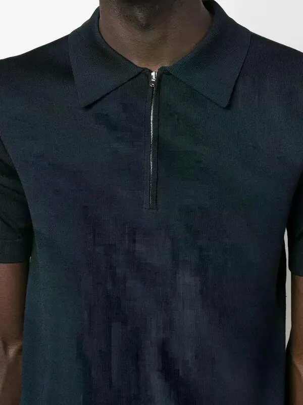 Sandro Knitted Polo Shirt With Zip Collar