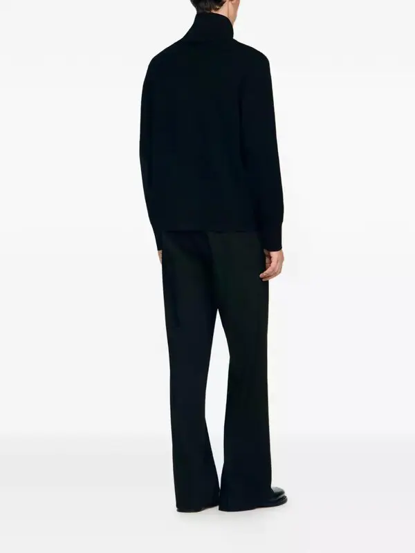 Sandro Zip-up Wool Blend High Neck Cardigan - Blue