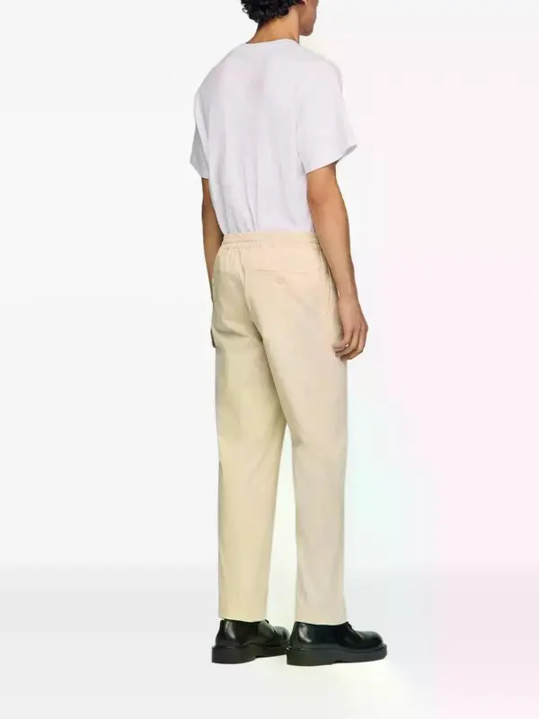 Sandro Elasticated Drawstring Straight-leg Trousers - Neutrals