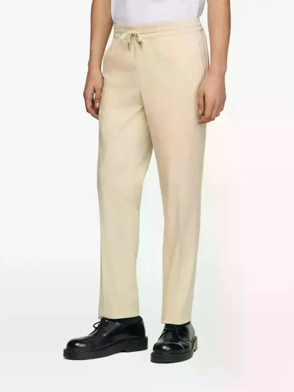 Sandro Elasticated Drawstring Straight-leg Trousers - Neutrals