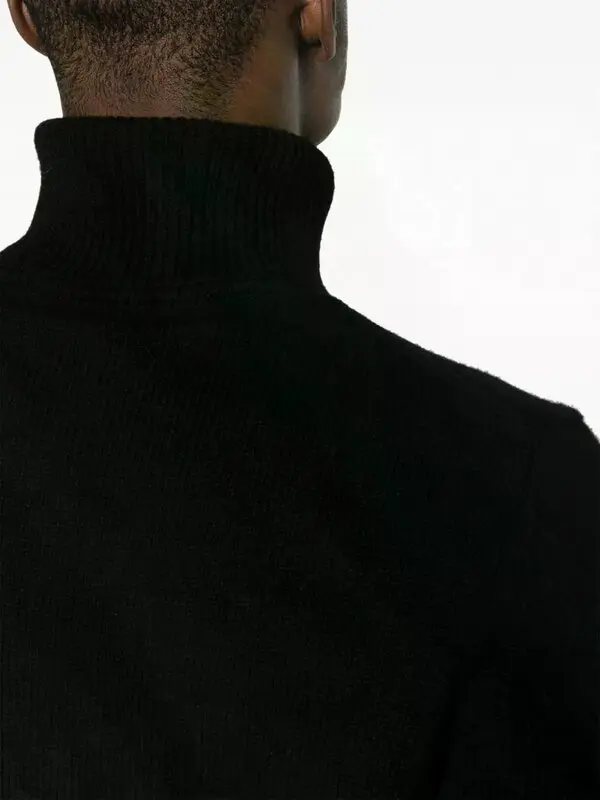 Sandro Wool And Cashmere Blend Turtleneck Sweater - Black