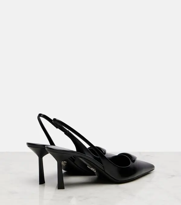 Prada Leather Slingback Pumps - Black