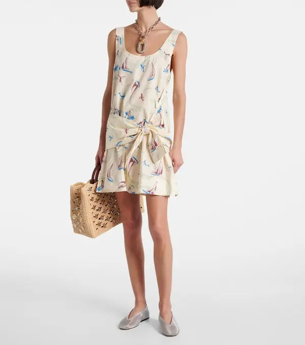 Rabanne Printed Cotton Mini Dress