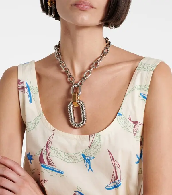 Rabanne Printed Cotton Mini Dress
