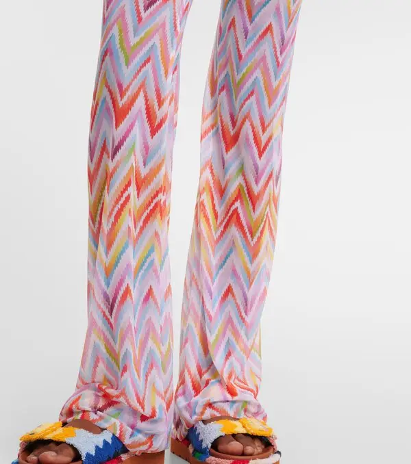 Missoni Zigzag Printed Tulle Straight Leg Trousers