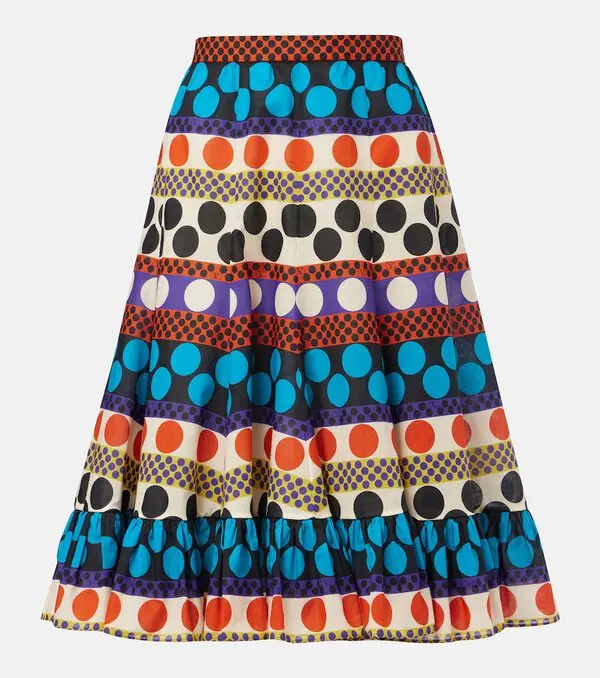 Valentino Garavani Printed Cotton Midi Skirt