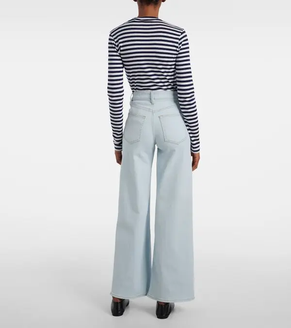 FRAME Le Slim Palazzo Wide-leg Jeans In Feather