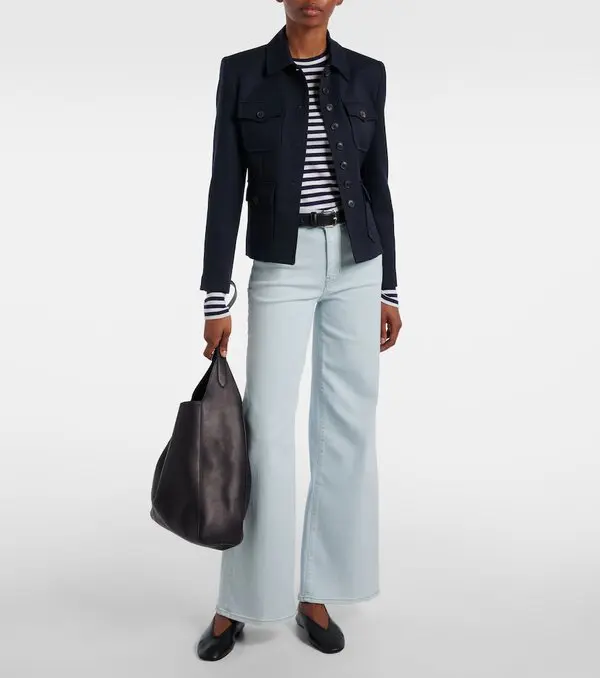 FRAME Le Slim Palazzo Wide-leg Jeans In Feather