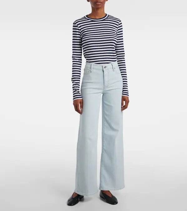 FRAME Le Slim Palazzo Wide-leg Jeans In Feather