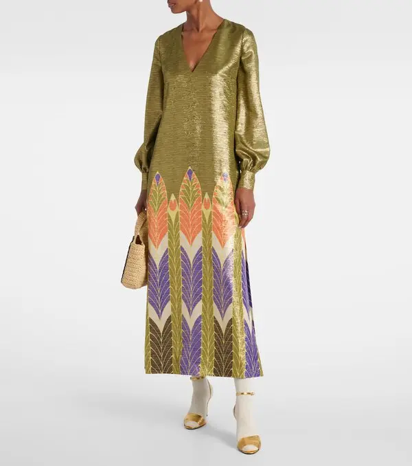 Valentino Garavani Voyage Imaginaire Lame Maxi Dress