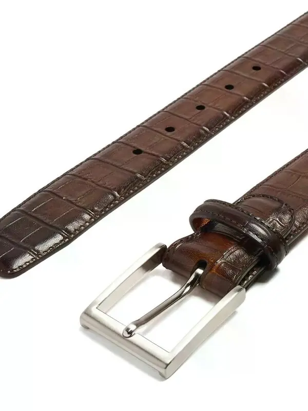 Magnanni Embossed Leather Belt